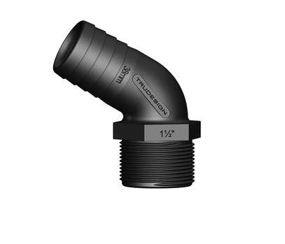 TRU DESIGN HOSE TAIL 120° BEND WITH LONG THREAD